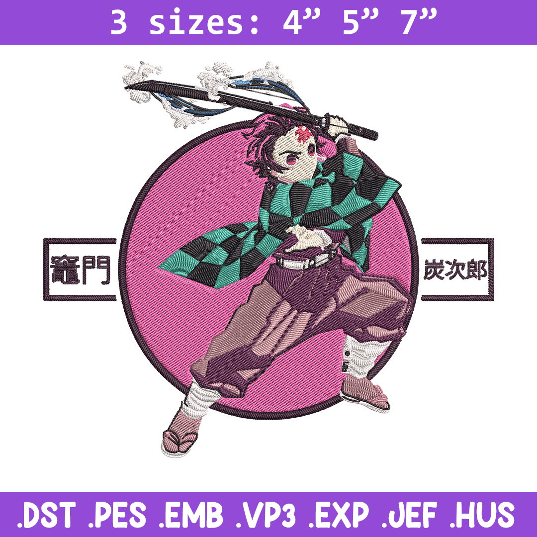 Kamado Tanjiro Embroidery Design, Demon slayer Embroidery,Em - Inspire ...