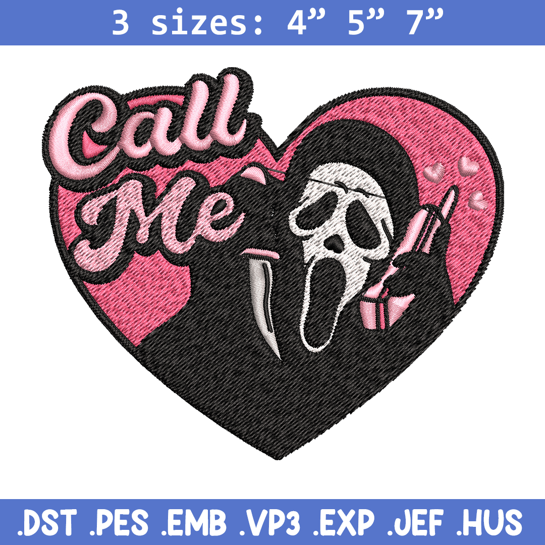 Ghostface Scream Embroidery design, Horror Embroidery, Embro - Inspire ...