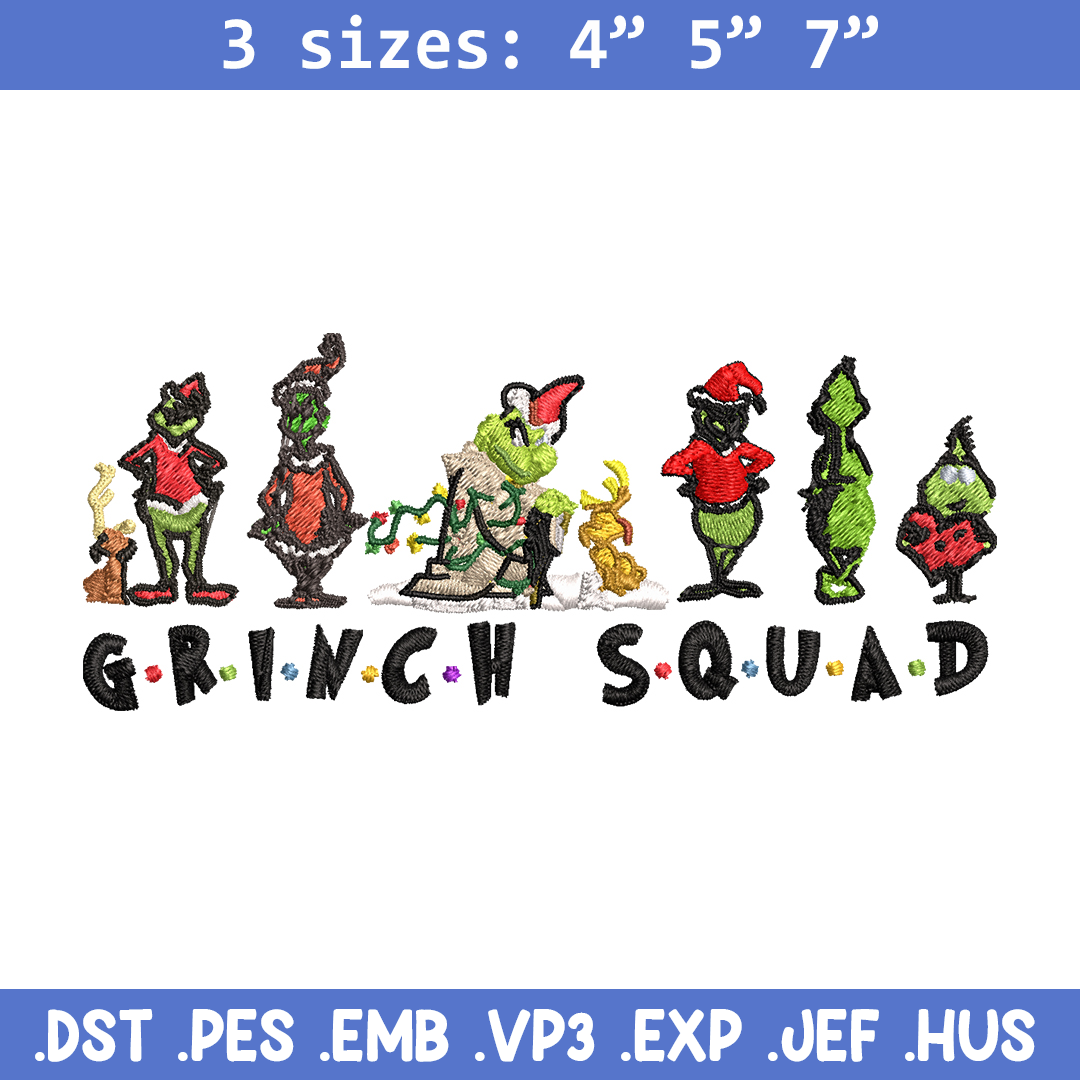 Grinch squad christmas Embroidery design, Grinch Christmas E | Inspire ...