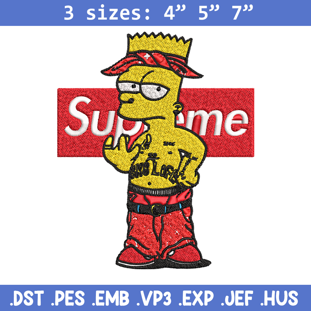 Supreme Simpson Embroidery design, Simpson Embroidery, carto | Inspire ...