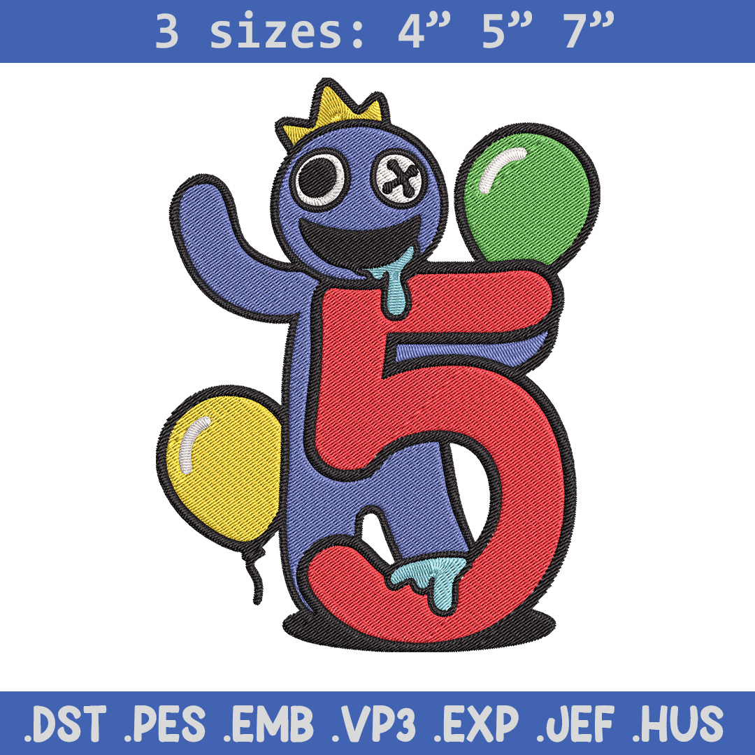Blue Rainbow Embroidery Design, Rainbow Friends Embroidery, | Inspire ...