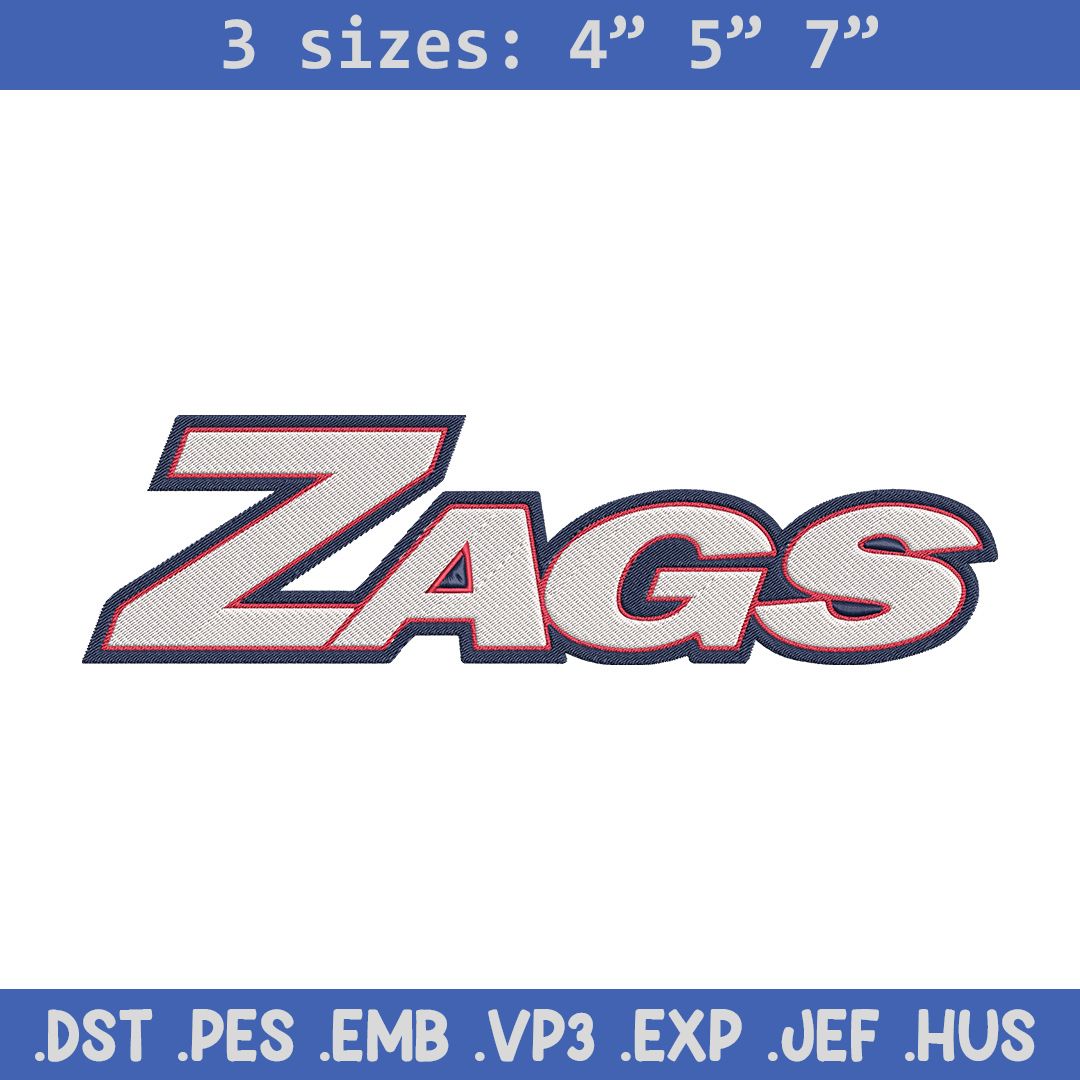 Gonzaga University logo embroidery design, NCAA embroidery,S | Inspire ...