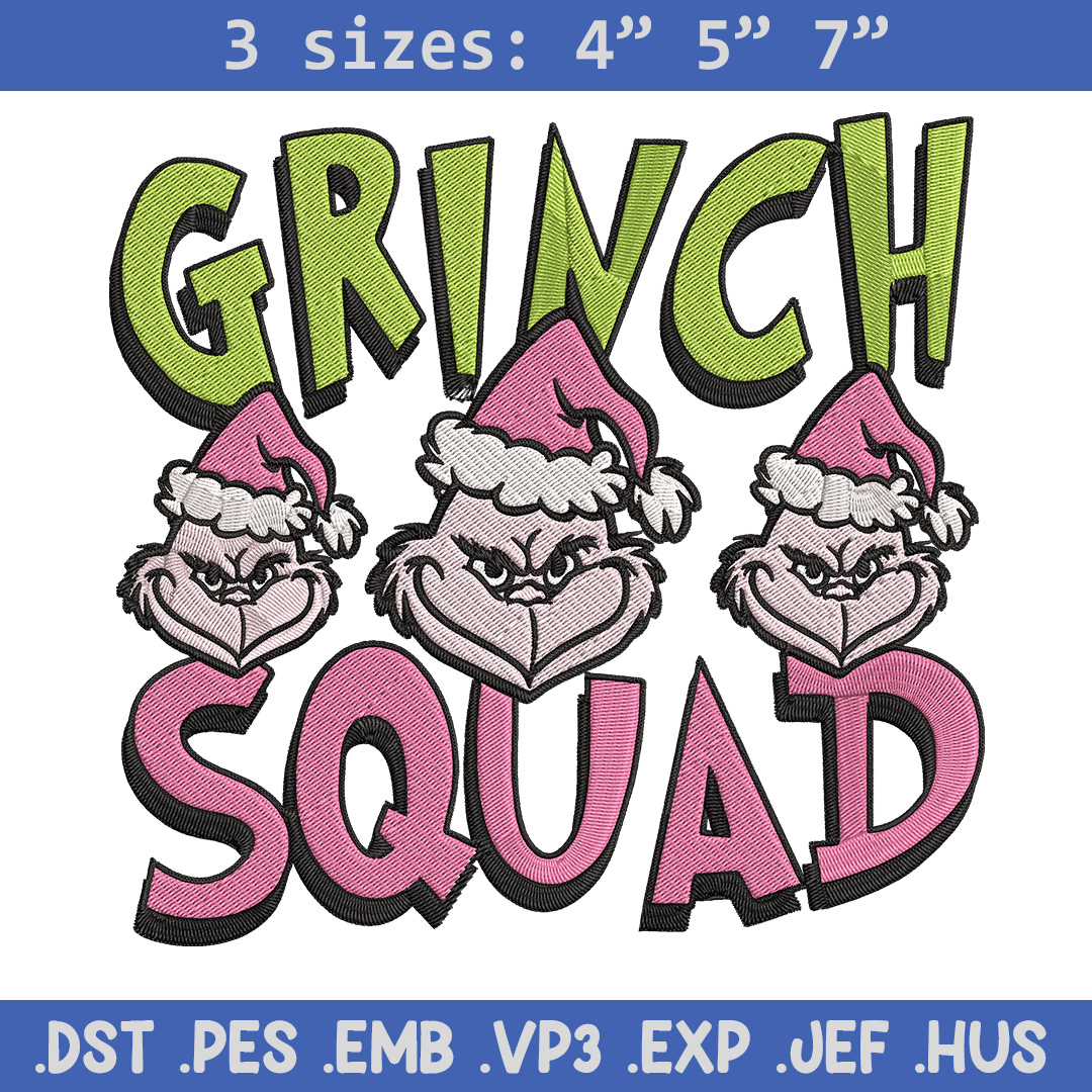 Grinch squad Embroidery Design, Grinch Embroidery, Embroider | Inspire ...