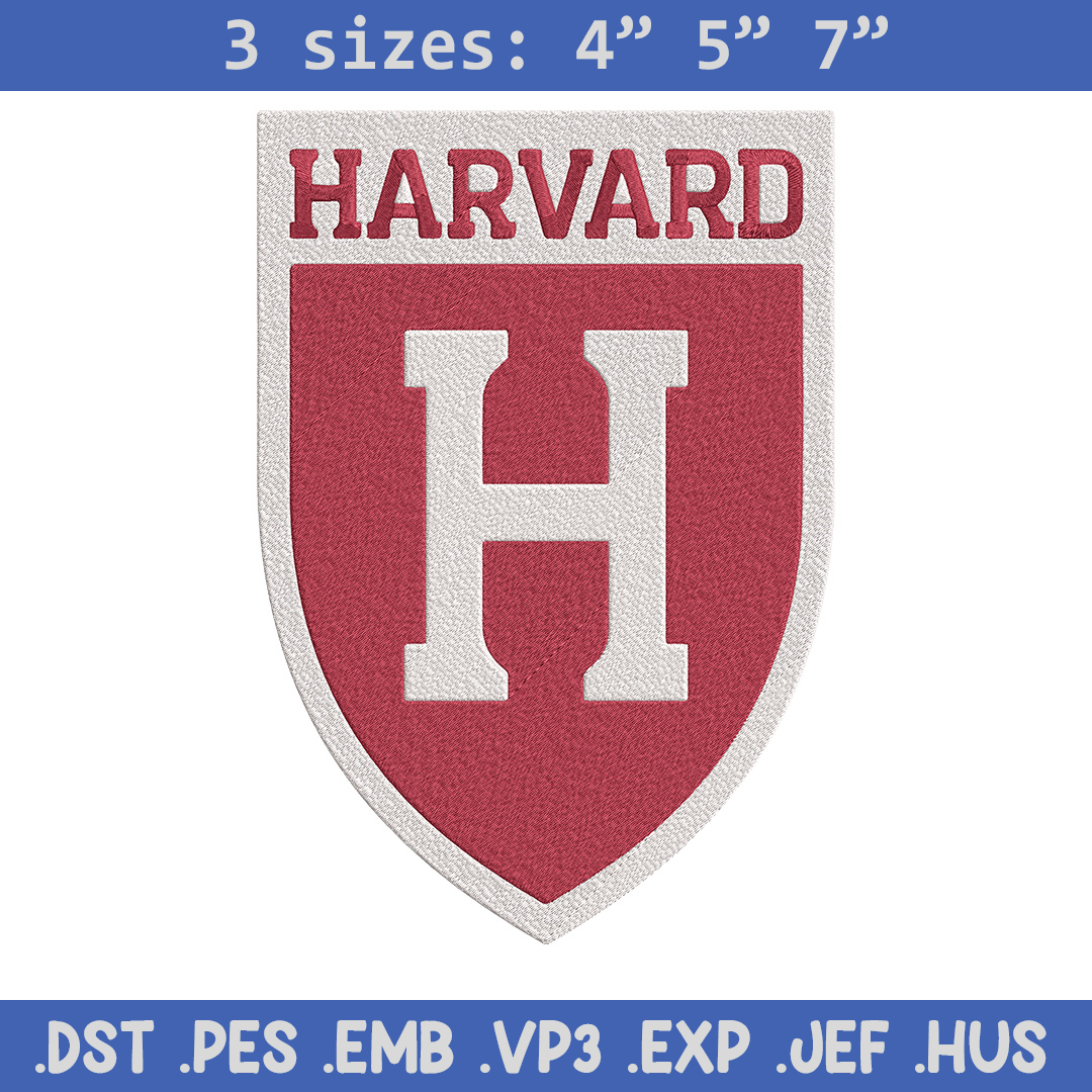 Harvard University logo embroidery design, NCAA embroidery, | Inspire ...