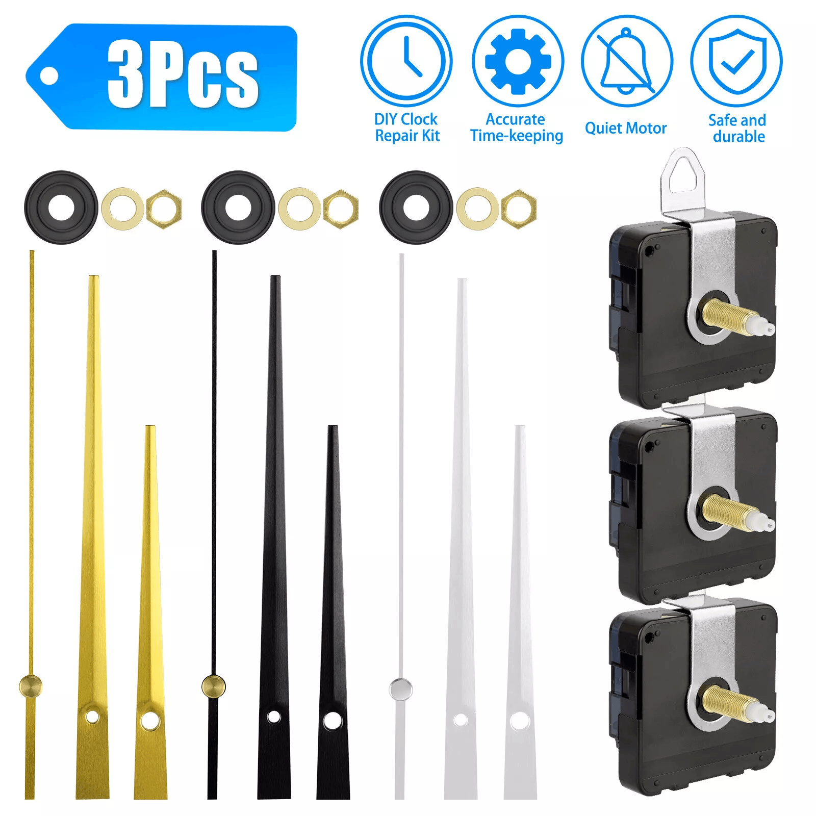 3PCS Wall Clock Movement Repair Kit – DIY Set | Inspire Uplift