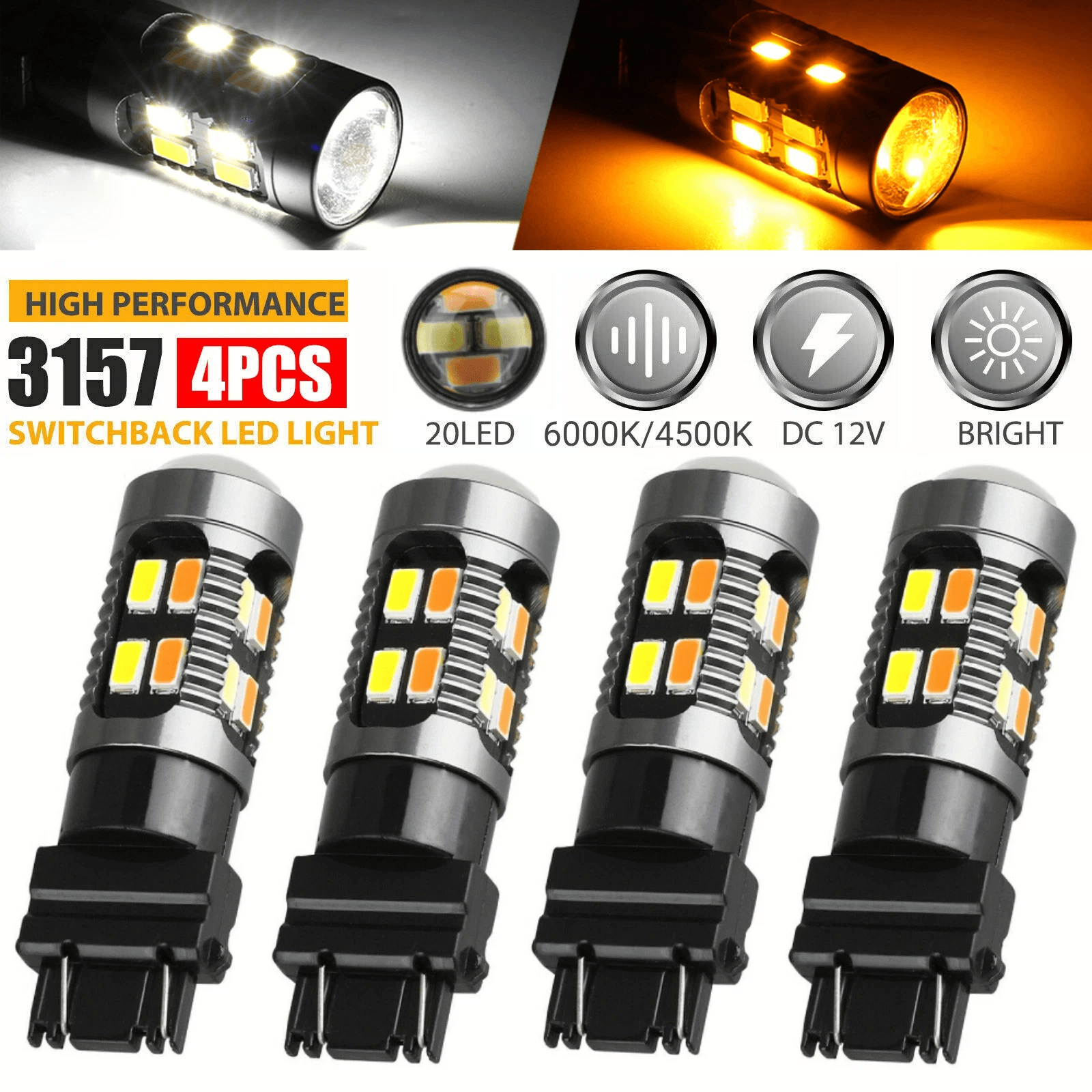 3157 LED DRL Turn Signal Bulbs White Amber | Inspire Uplift