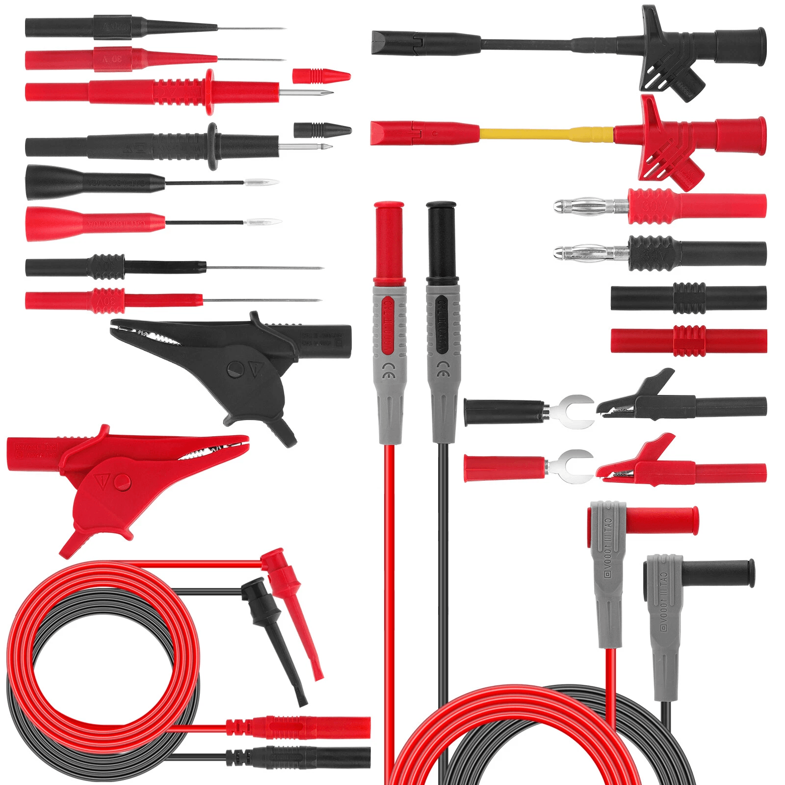Multimeter Test Leads w/ Clips & Probe - 24pcs | Inspire Uplift