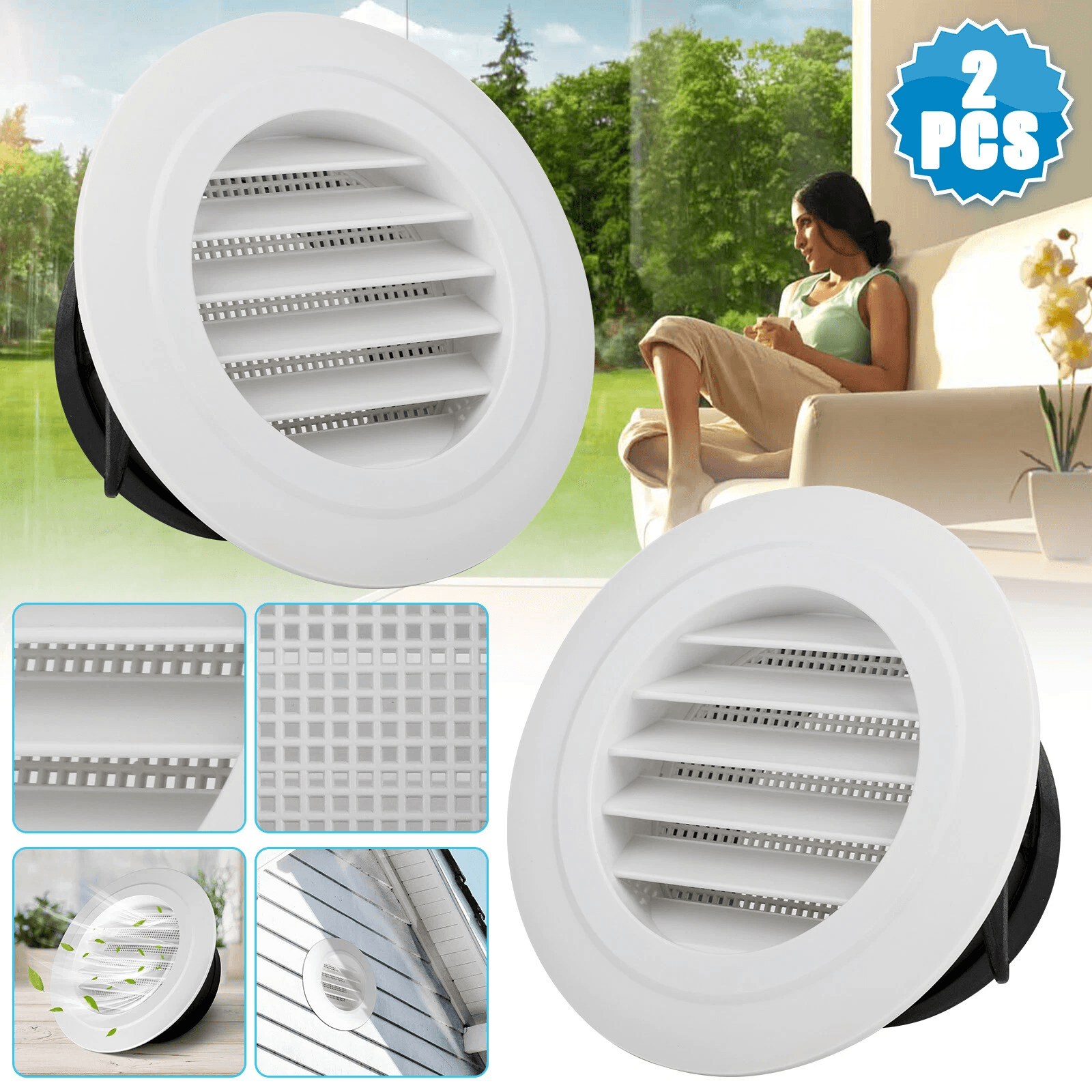 2 PCS 4" Round Air Soffit Vent Covers | Inspire Uplift