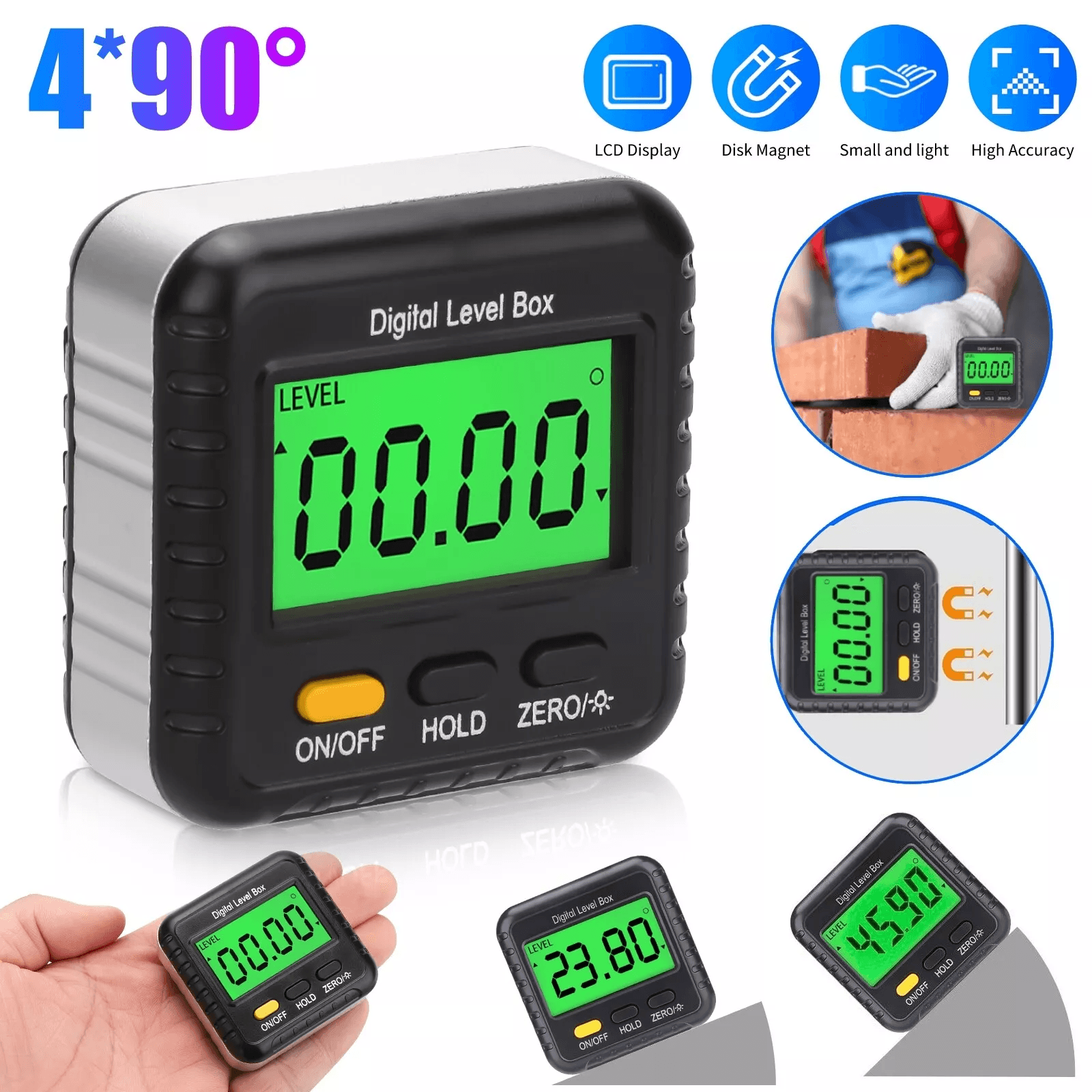 4x90° Digital Angle Finder Gauge Magnetic Tool | Inspire Uplift