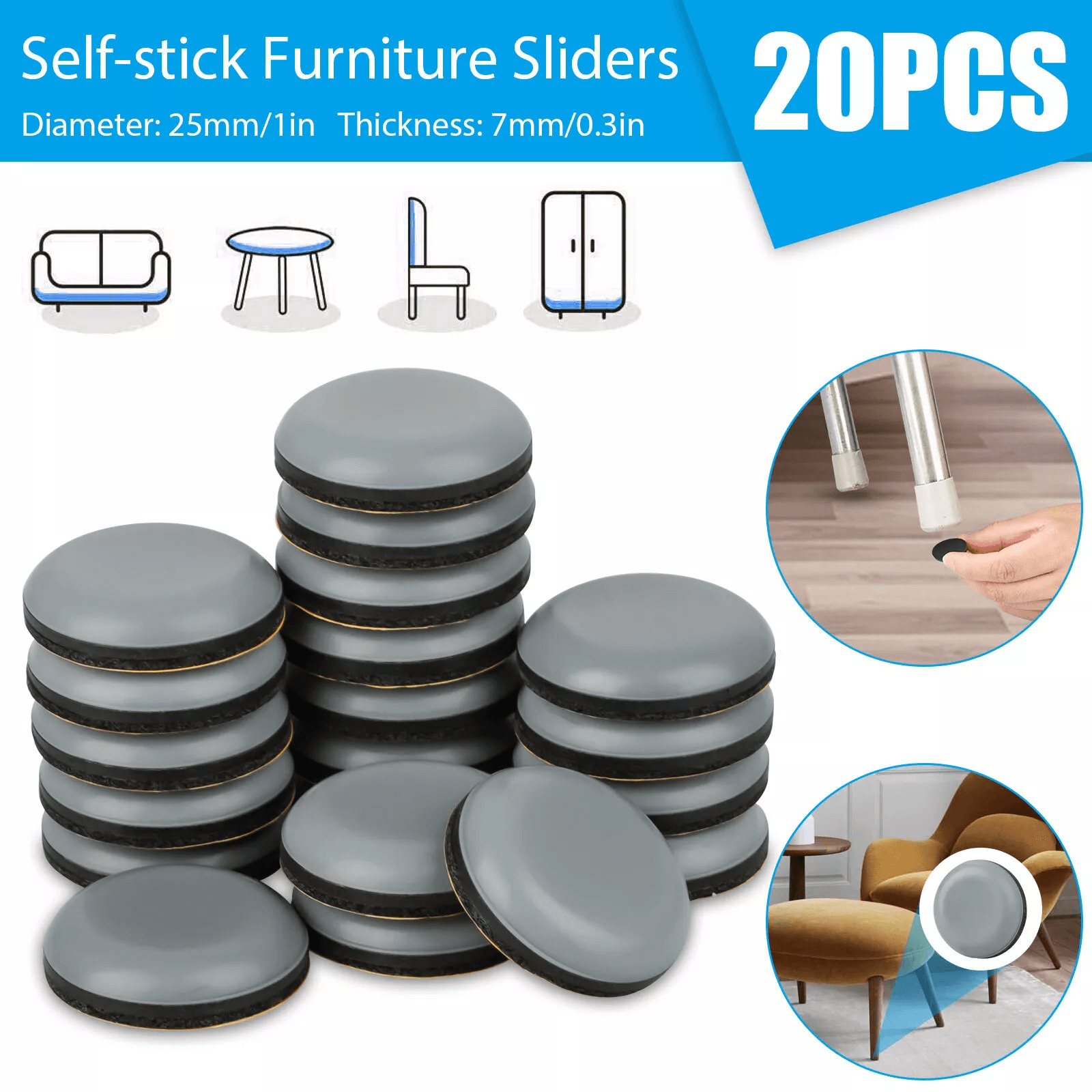 Chair Leg Glides Sliders for Floor Protection | Inspire Uplift