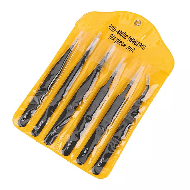 Anti-static ESD Tweezers Set – 6Pcs Stainless Kit | Inspire Uplift
