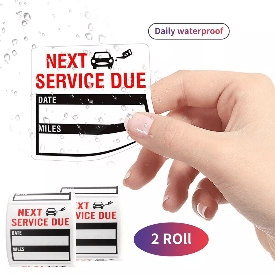 300 Oil Change Reminder Stickers Clear 2"x2" USA | Inspire Uplift