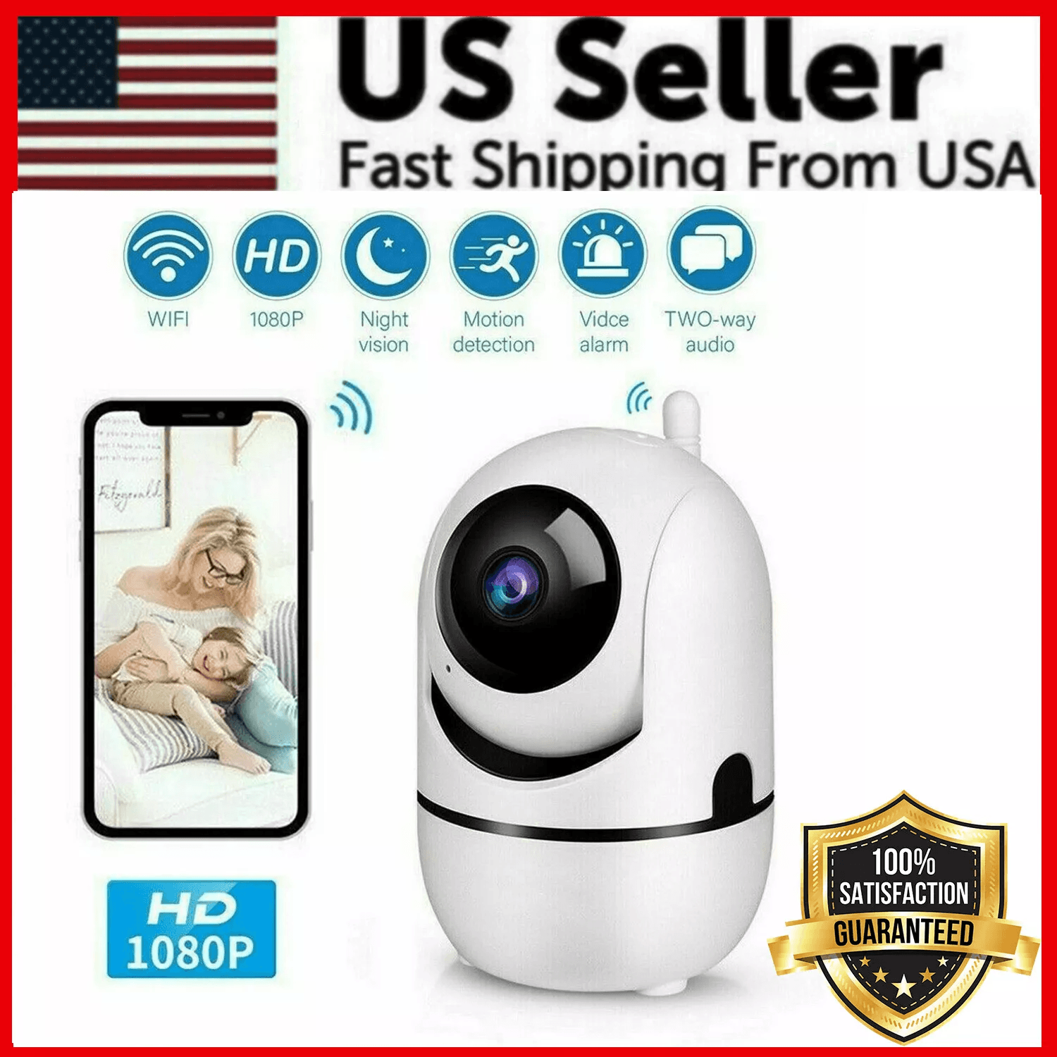 1080P WiFi Indoor Security Camera – Baby & Pet Monitor | Inspire Uplift