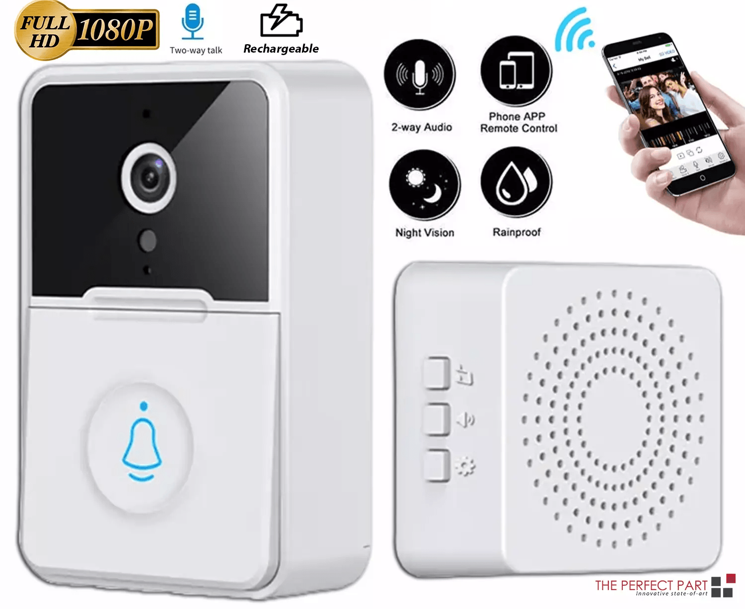 Smart WiFi Doorbell Camera with Chime | Inspire Uplift
