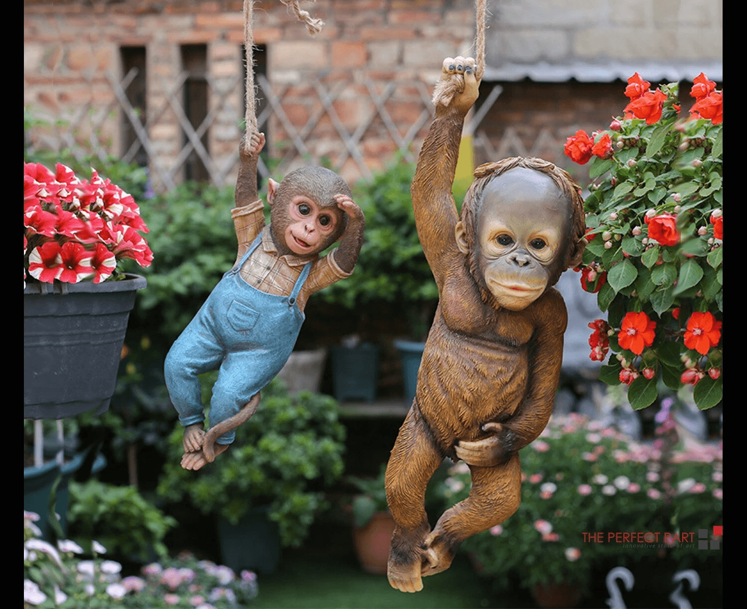 Monkey Chimp Hanging Garden Statue Decor | Inspire Uplift