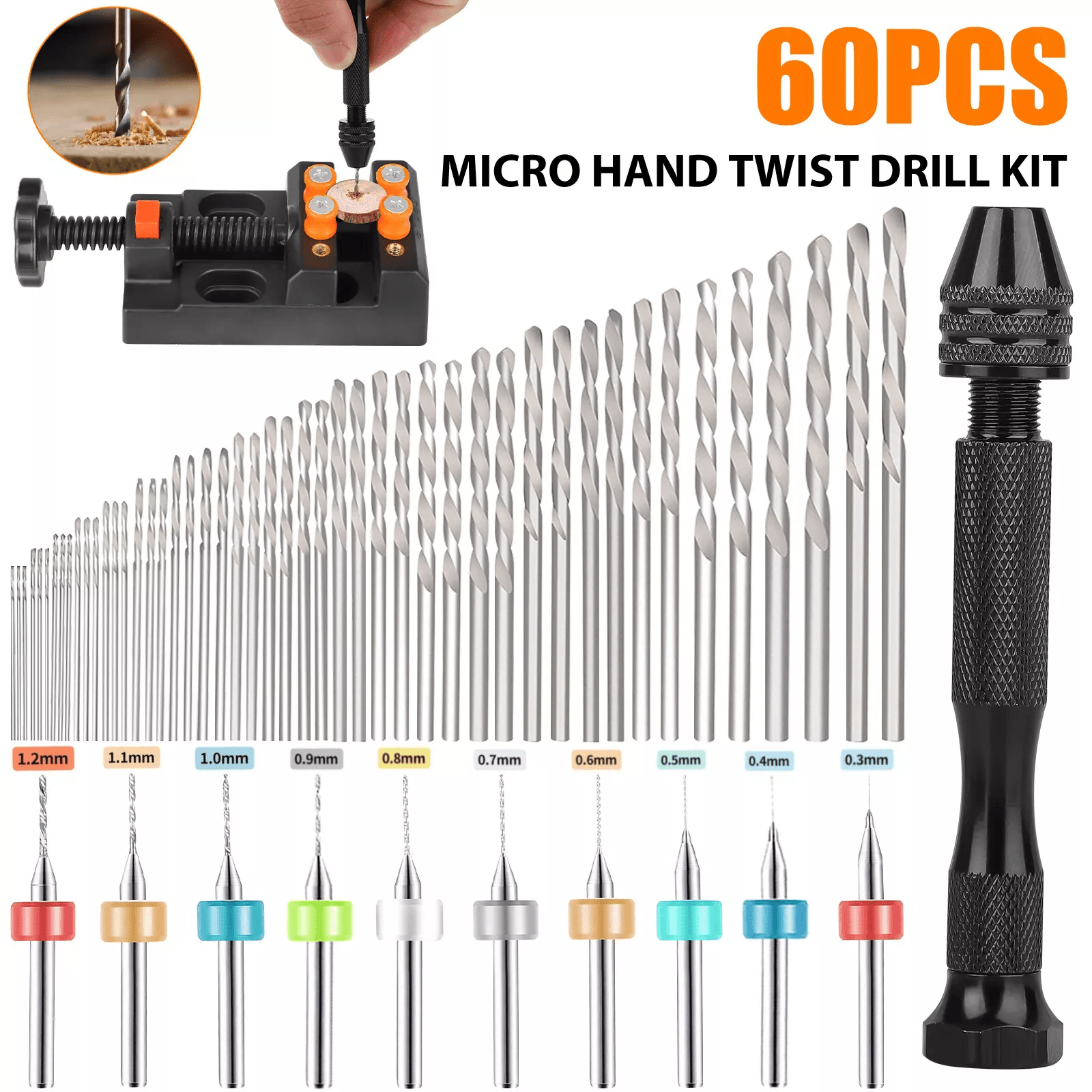 Mini Micro Hand Drill Bits Set with Manual Keyless Chuck Pin | Inspire ...