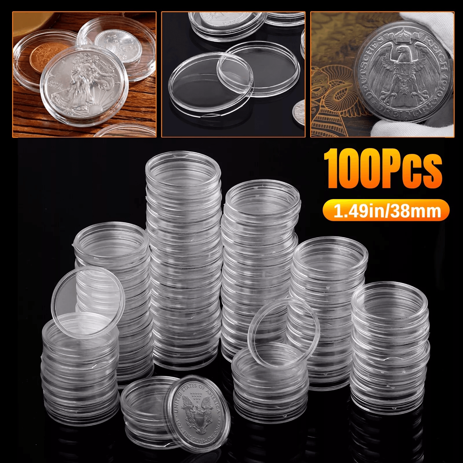 38mm Coin Capsule Storage for Silver Dollars | Inspire Uplift