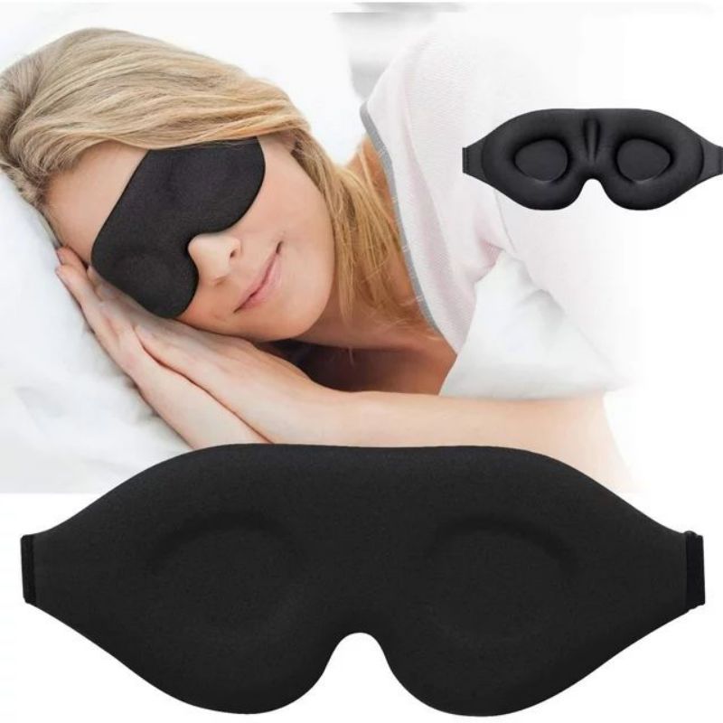 3D Eye Mask Adjustable for Sleep – Black | Inspire Uplift