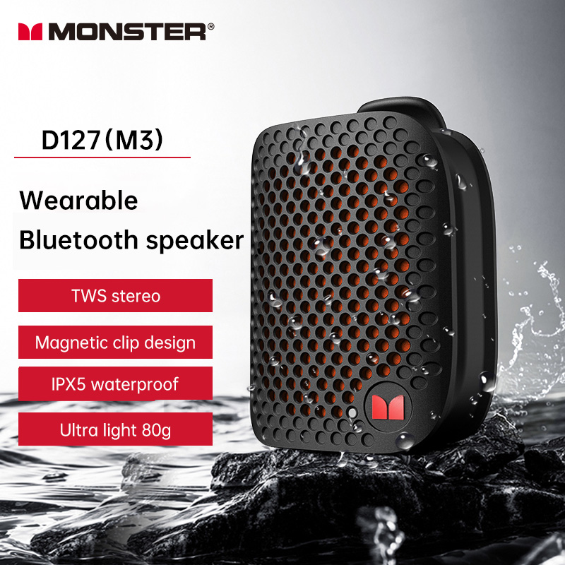 Monster M3 Clip-On Mini BT V5.4 Outdoor Wireless Speaker | Inspire Uplift