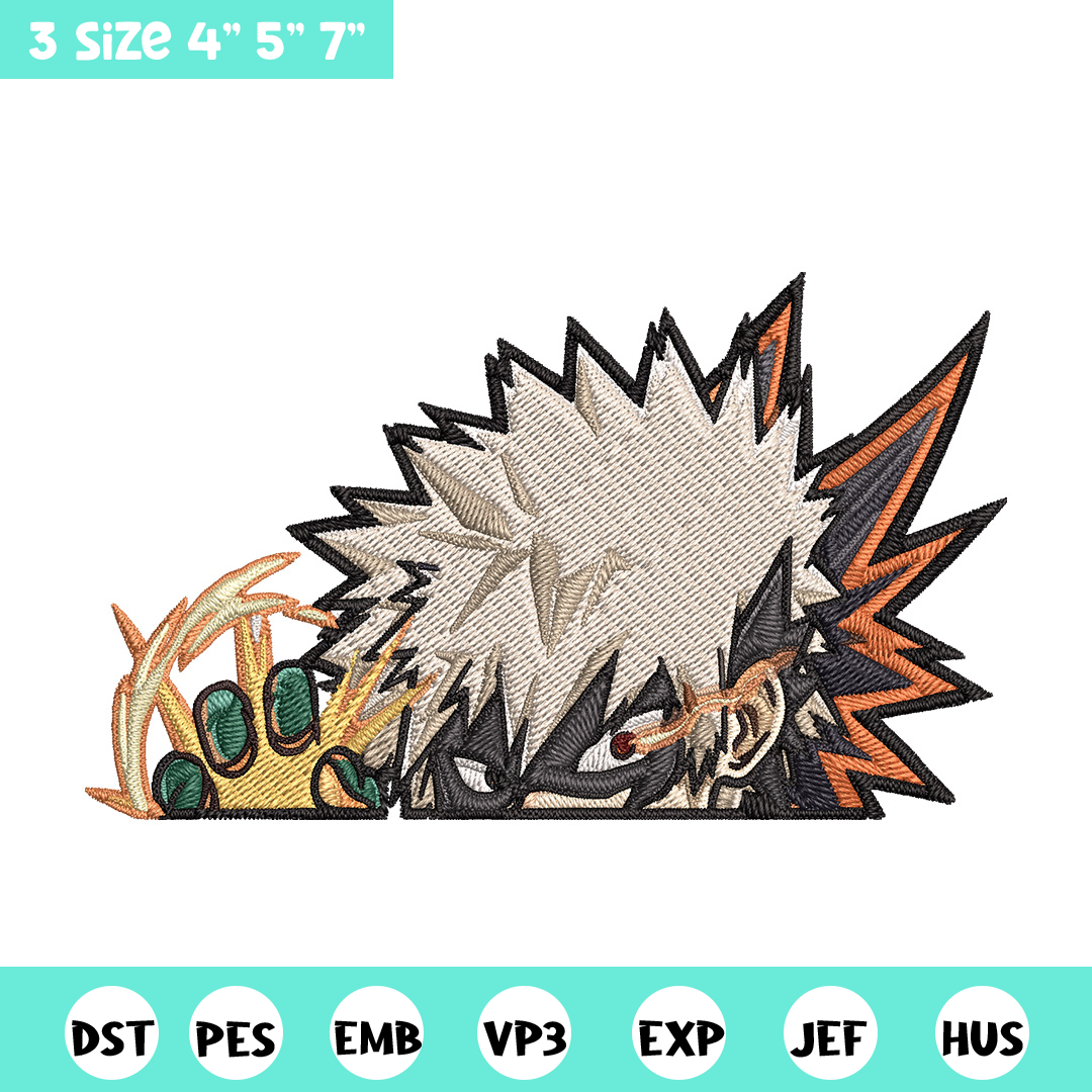 Bakugo Peeker Embroidery Design, Mha Embroidery, Embroidery | Inspire ...