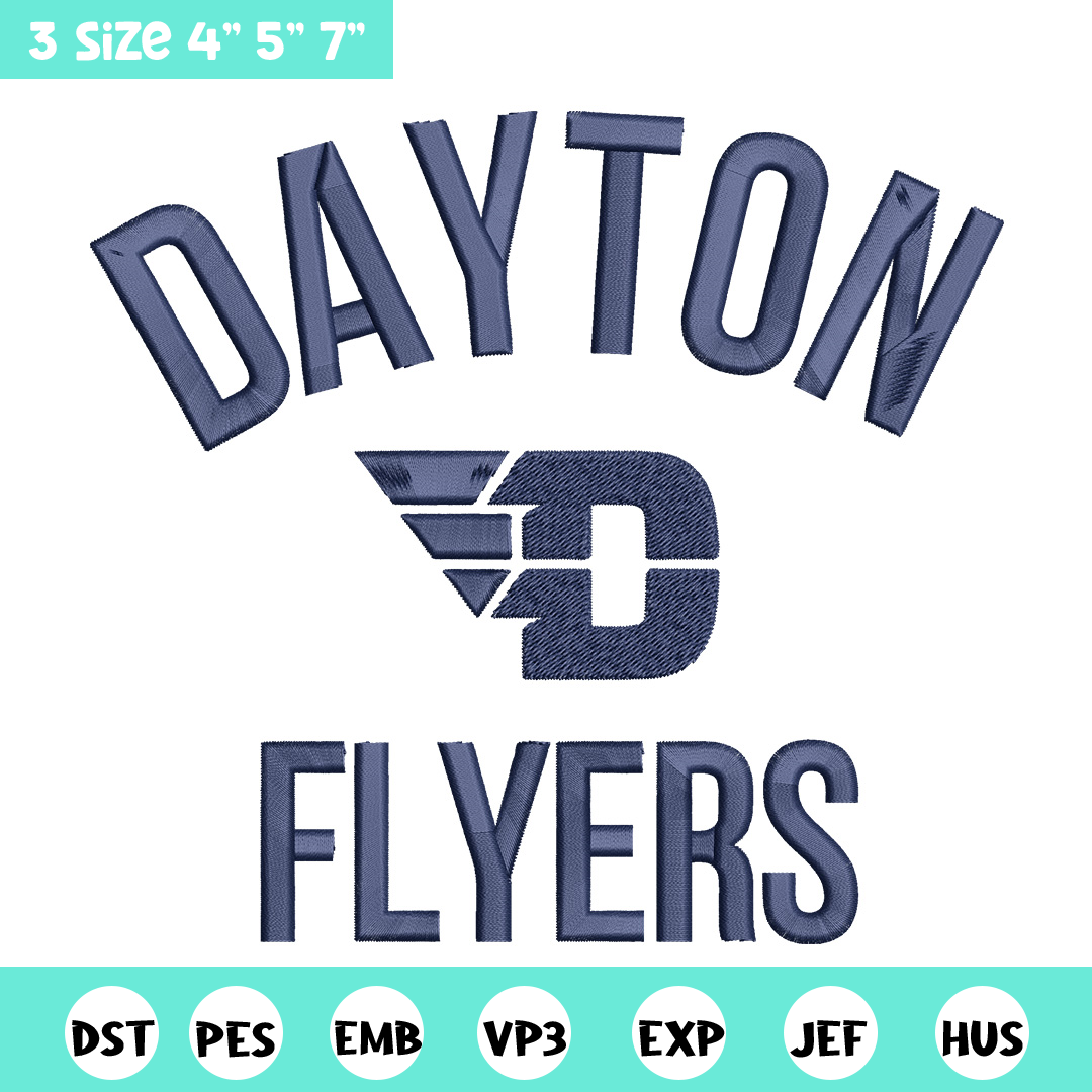 Dayton Flyers logo embroidery design, Basketball embroidery, | Inspire ...