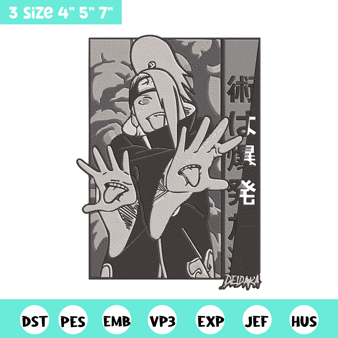 Deidara poster Embroidery Design, Naruto Embroidery, Embroid | Inspire Uplift