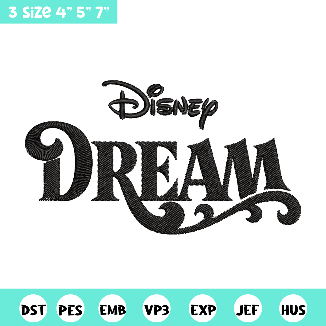 Disney Dream Embroidery Design, Disney logo Embroidery, Embr | Inspire ...