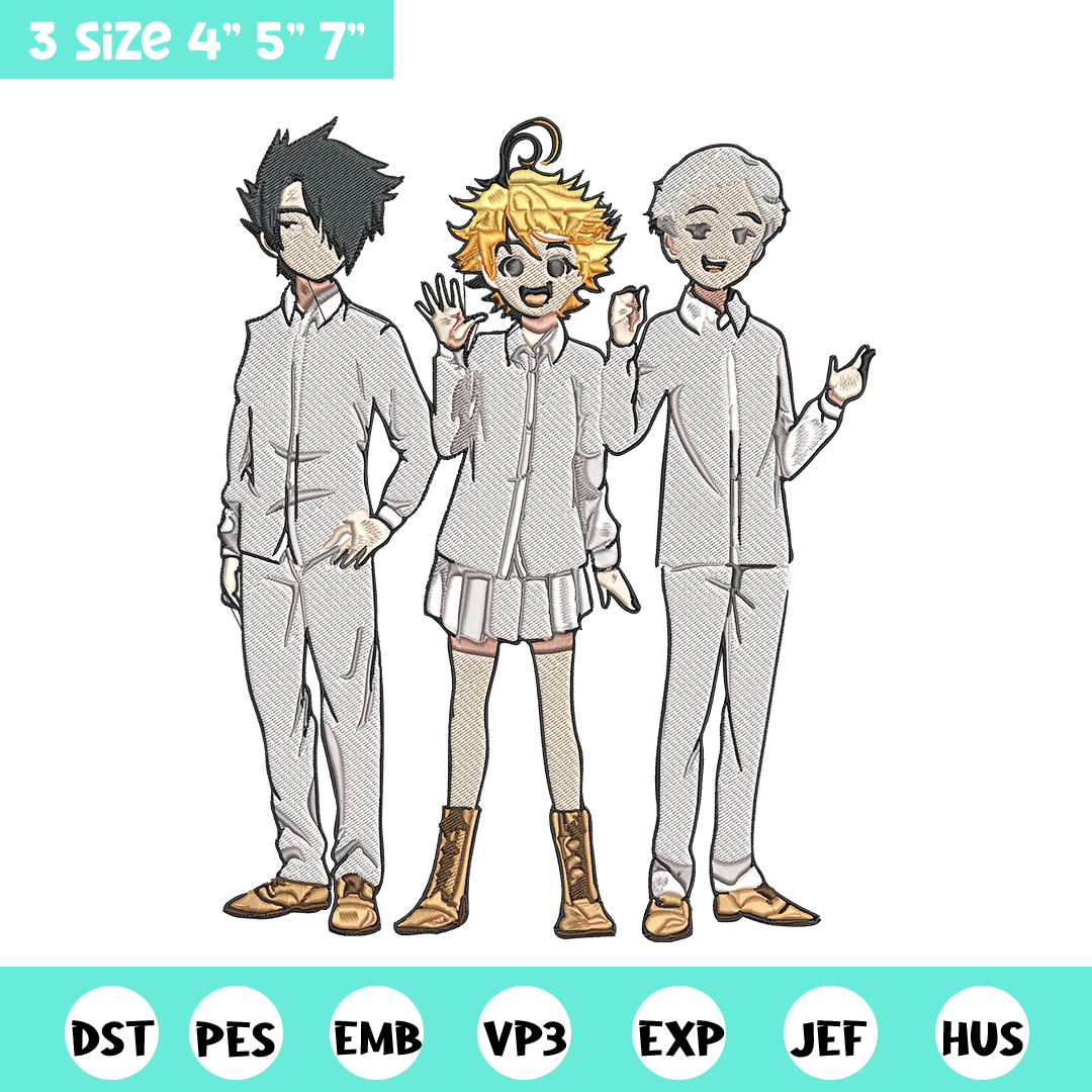 Emma friends Embroidery Design, Promised Neverland Embroider | Inspire ...