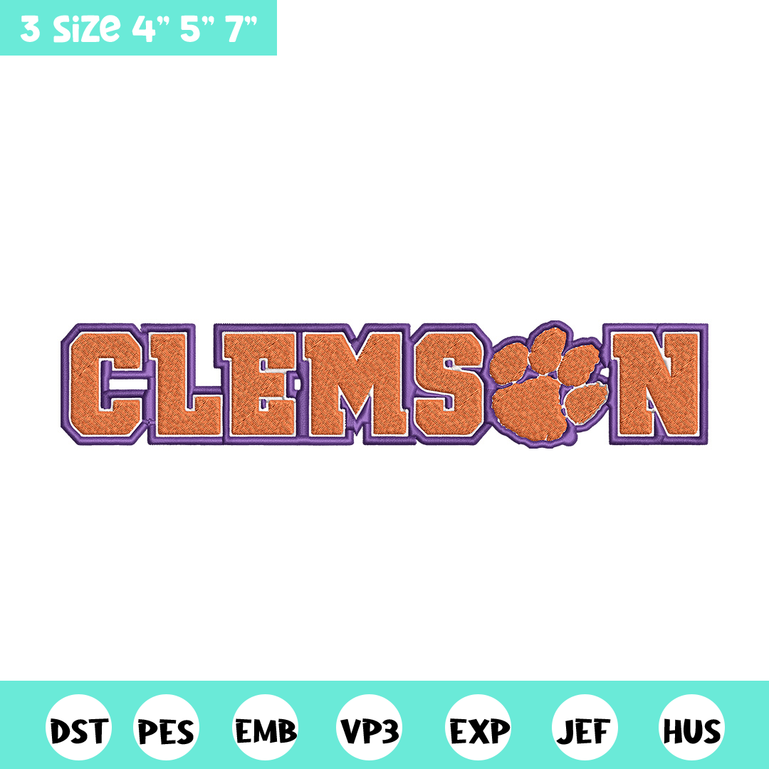 Clemson University logo embroidery design,NCAA embroidery, S - Inspire ...