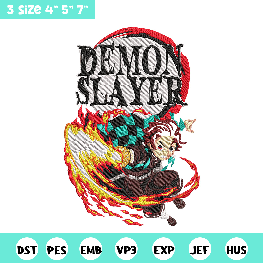 Demon slayer poster Embroidery Design, Demon slayer Embroide - Inspire ...
