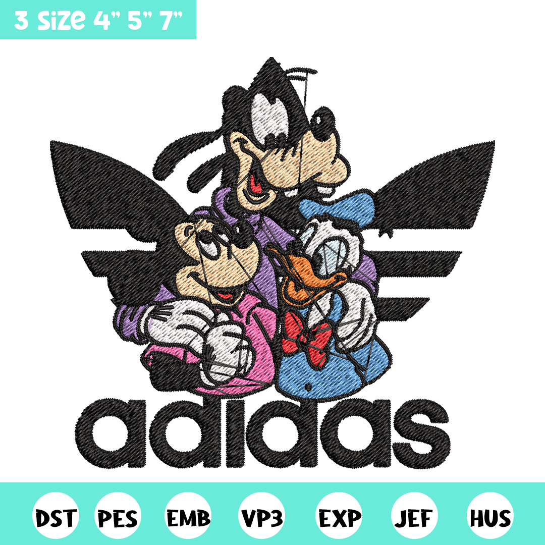 Goofy friends Embroidery Design, Adidas Embroidery, Brand Em | Inspire ...