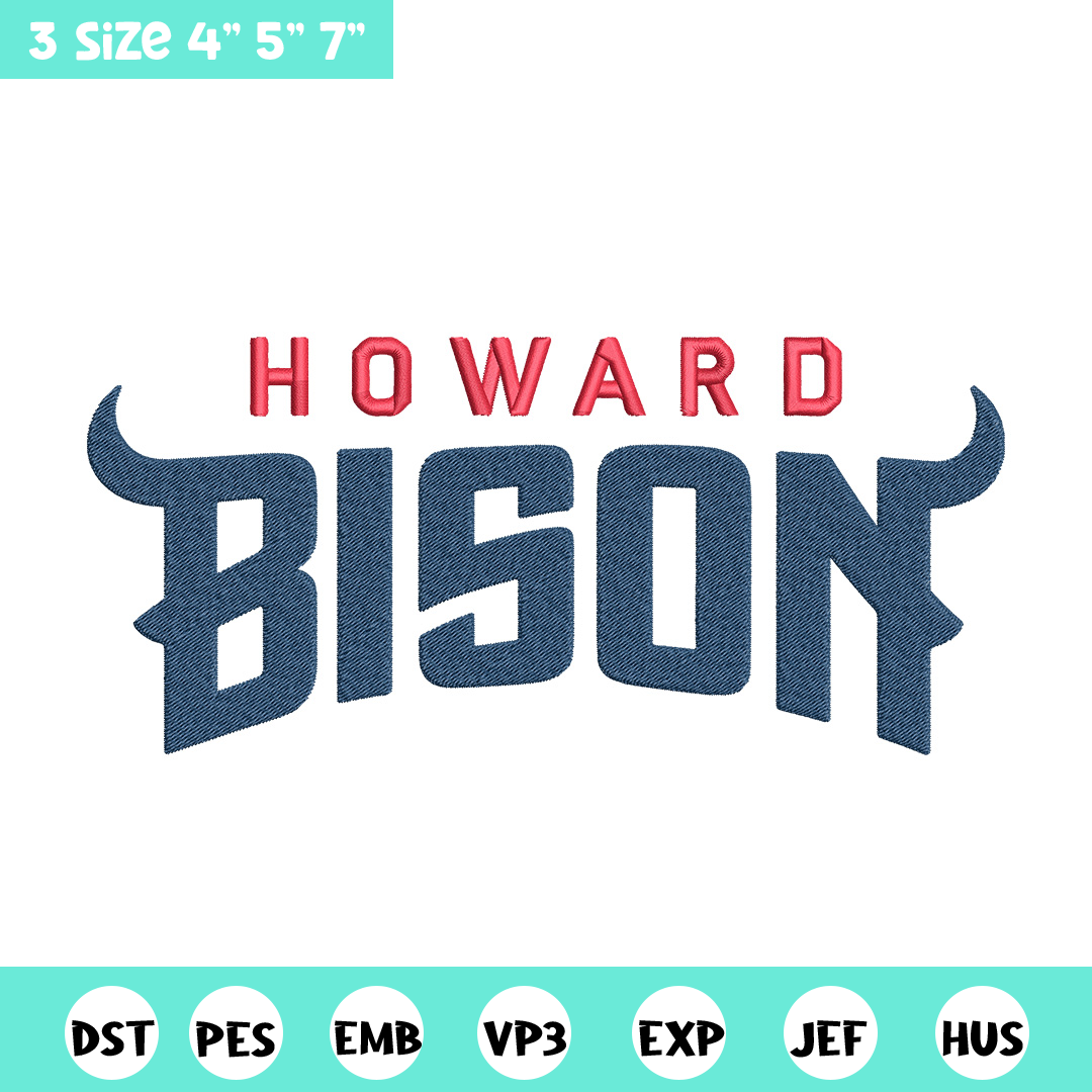 Howard Bison logo embroidery design, NCAA embroidery, Embroi | Inspire ...
