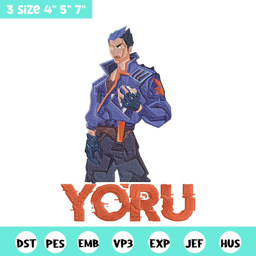 Yoru poster Embroidery Design, Valorant Embroidery,Embroider | Inspire ...