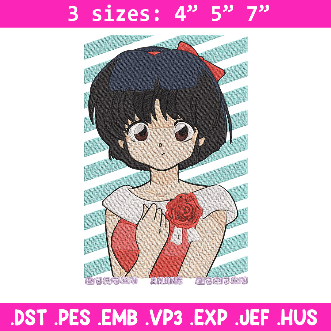 Akane Tendo Embroidery Design, Ranma Embroidery, Embroidery - Inspire ...
