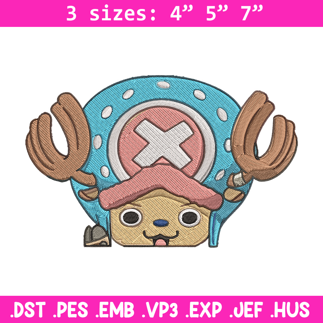 Chopper Peeker Embroidery Design, One piece Embroidery, Embr - Inspire ...