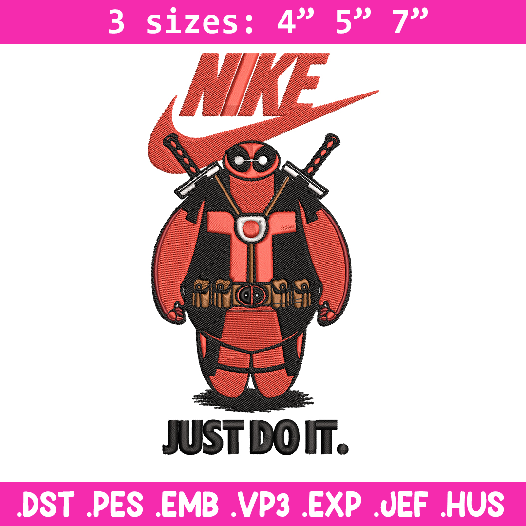 Deadpool funny Nike Embroidery design, Deadpool funny Embroi | Inspire ...