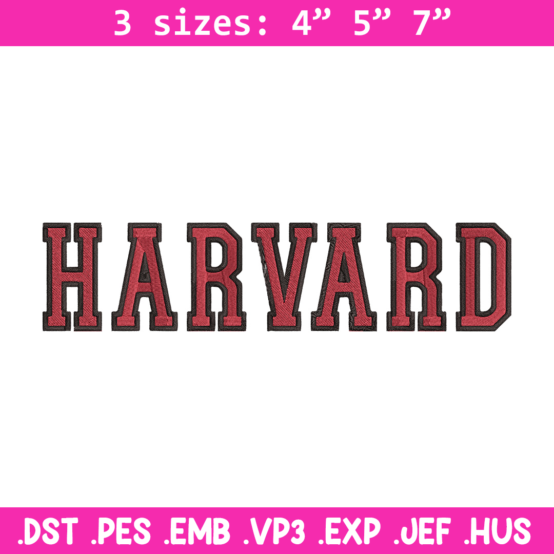 Harvard University logo embroidery design, Sport embroidery, | Inspire ...