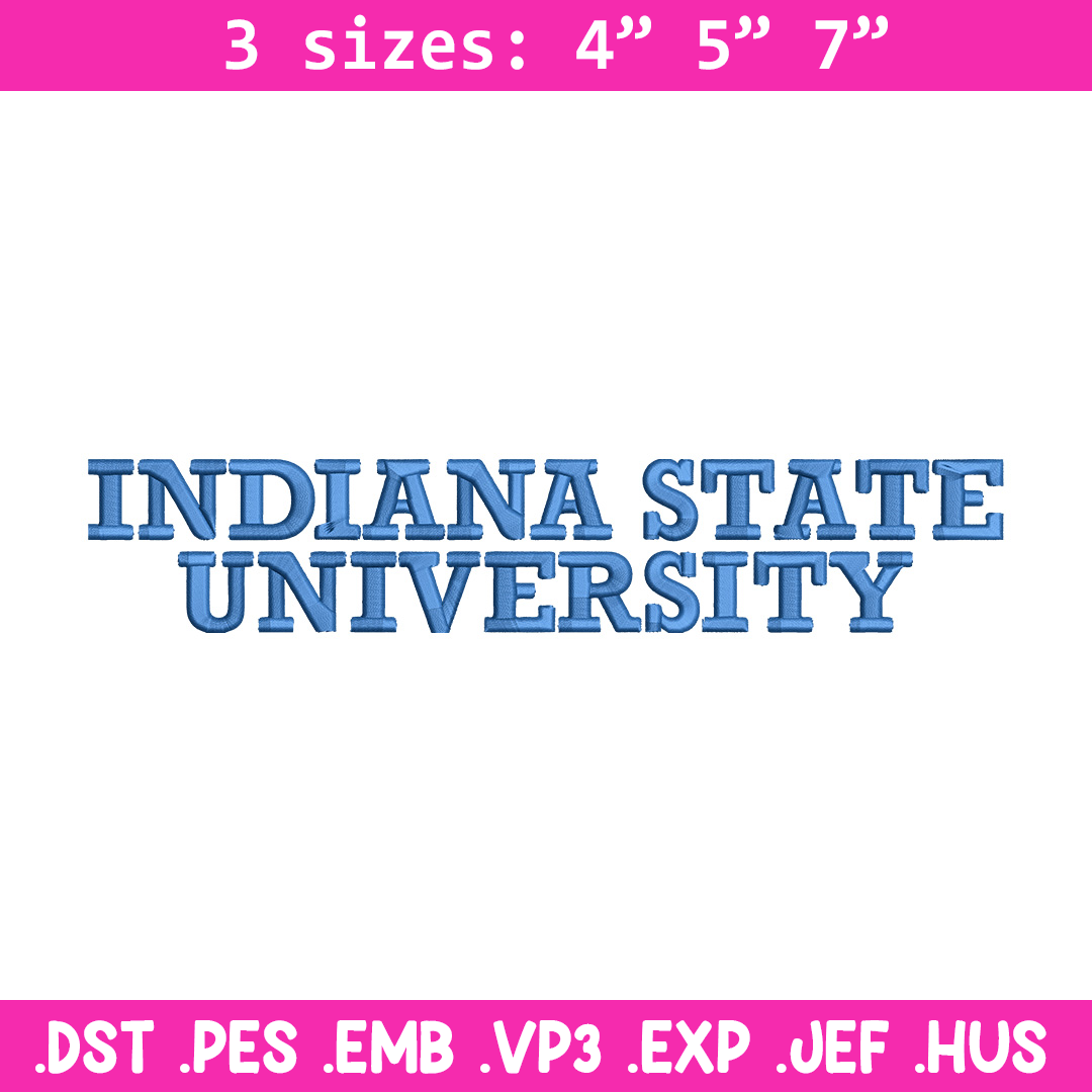 Indiana State logo embroidery design,NCAA embroidery,Sport e | Inspire ...