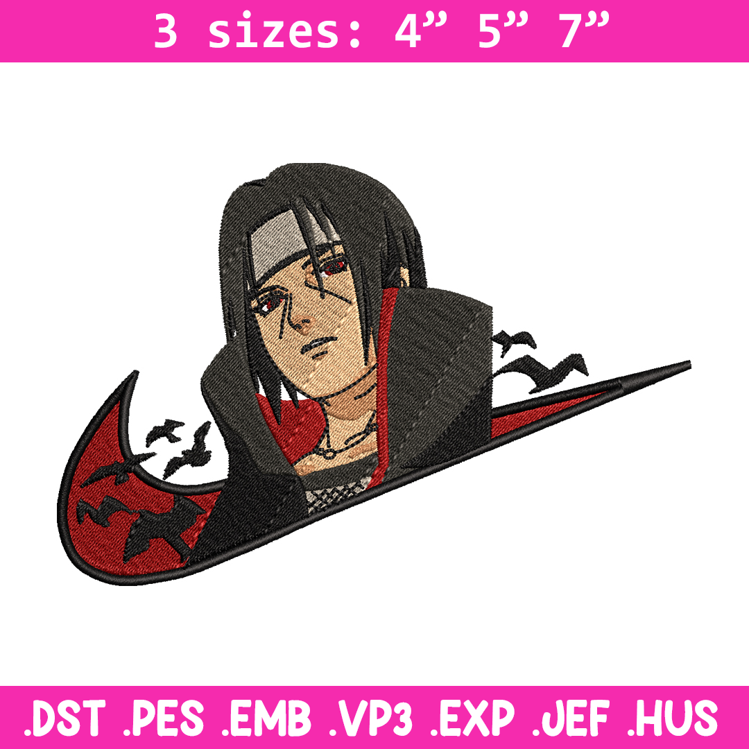 Itachi Uchiha Nike embroidery design, Naruto embroidery, Nik | Inspire Uplift