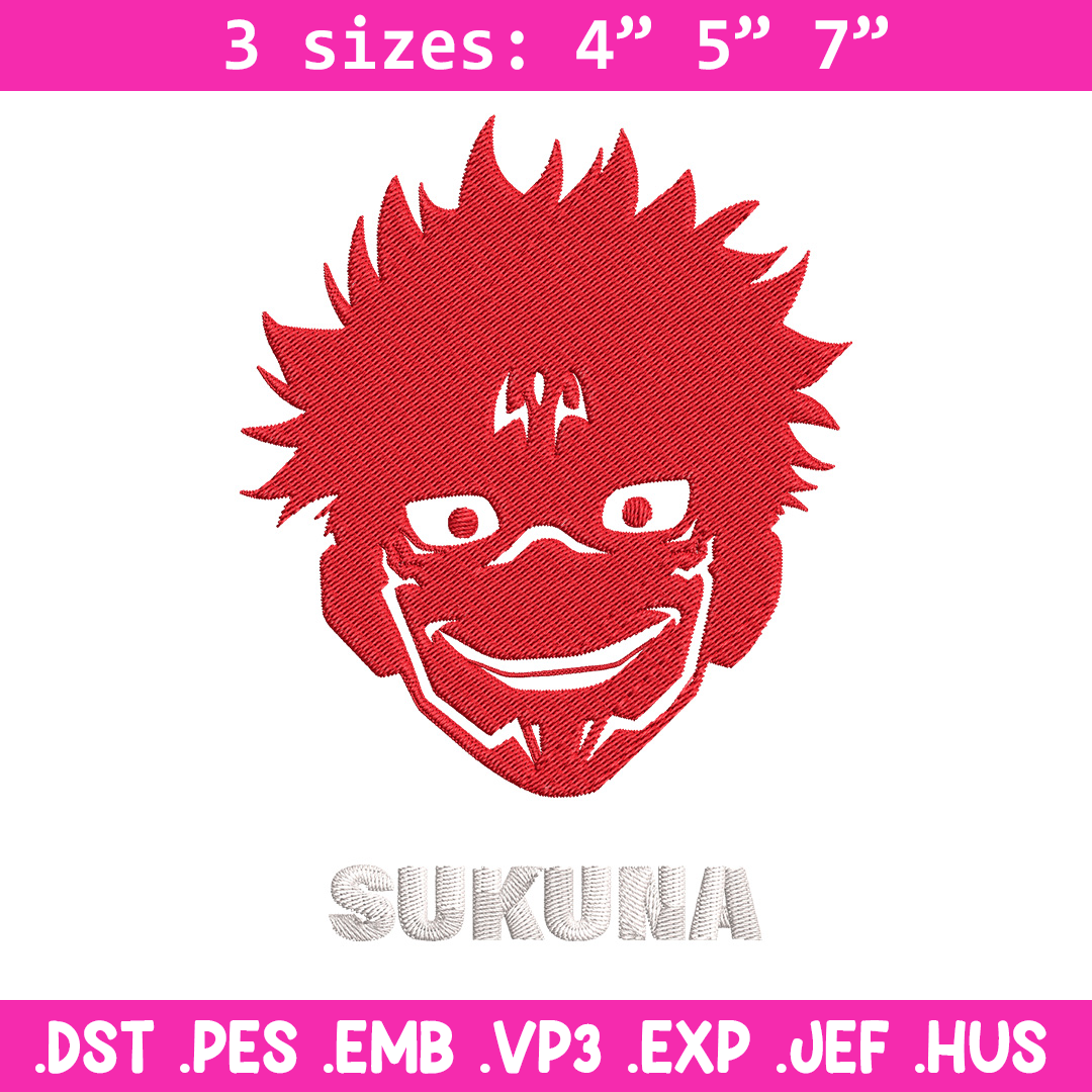 Sukuna laugh Embroidery Design, Jujutsu Embroidery, Embroide - Inspire ...