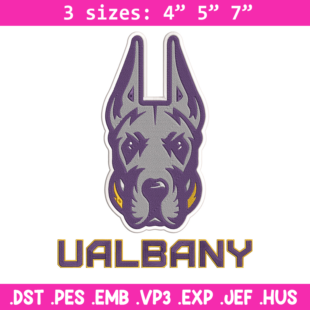University at Albany logo embroidery design, NCAA embroidery | Inspire ...
