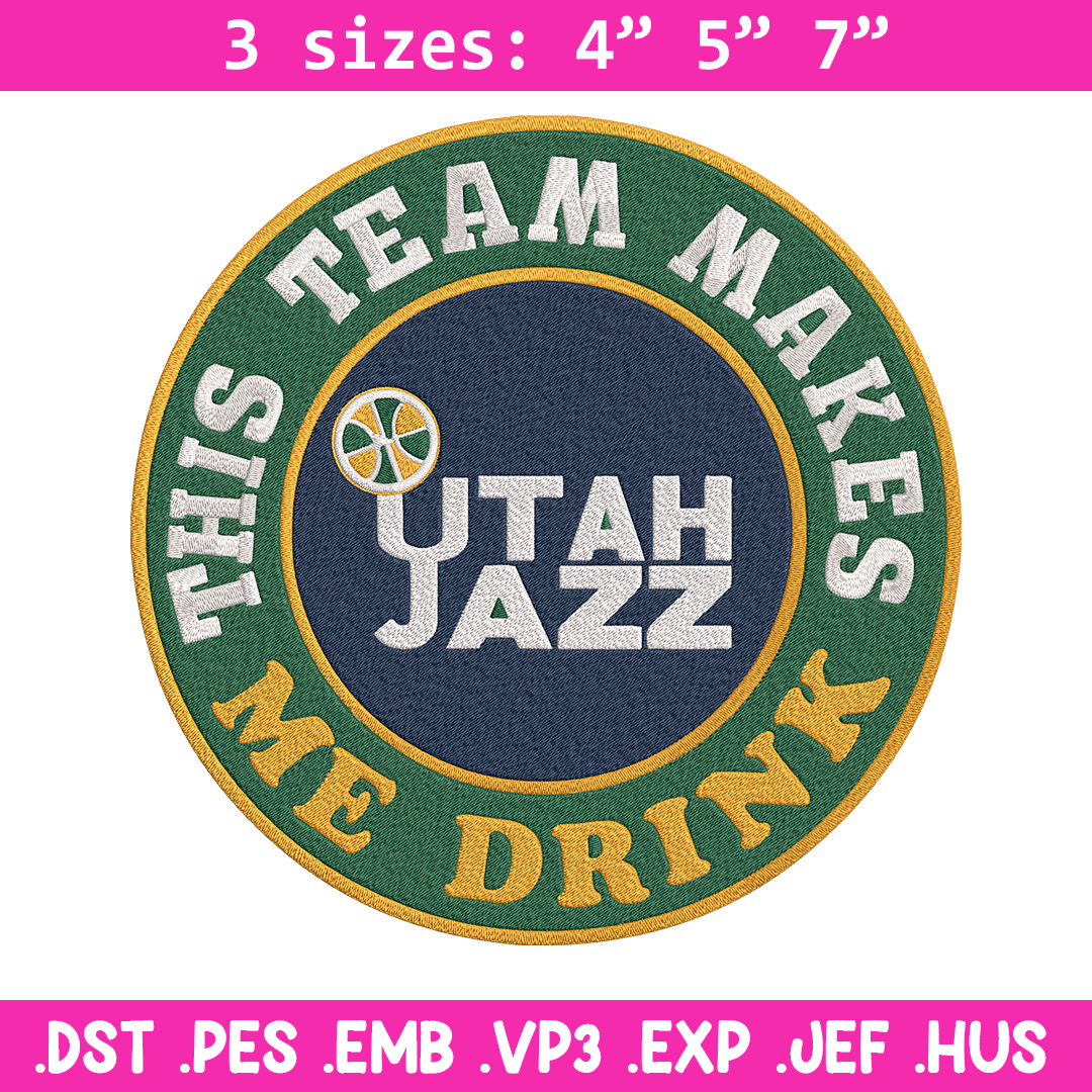Utah Jazz logo embroidery design, NBA embroidery,Sport embro | Inspire ...