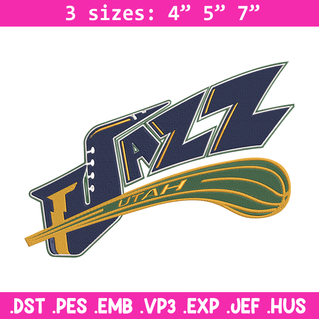 Utah Jazz logo embroidery design,NBA embroidery, Sport embro | Inspire ...