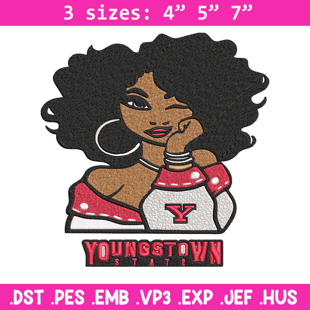 Youngstown State girl embroidery design, NCAA embroidery, Em - Inspire ...