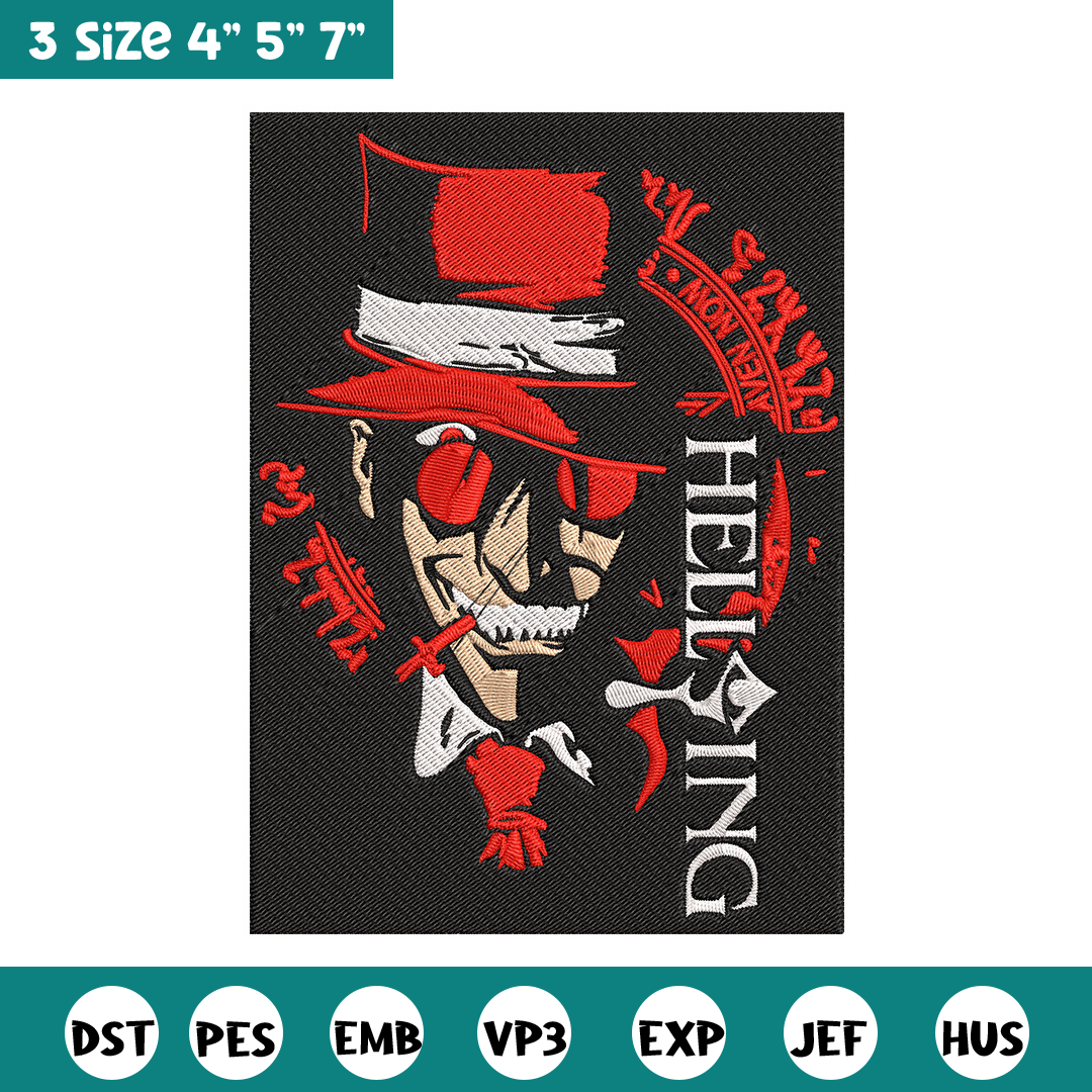 Alucard Poster Embroidery Design, Hellsing Embroidery, Embro | Inspire ...