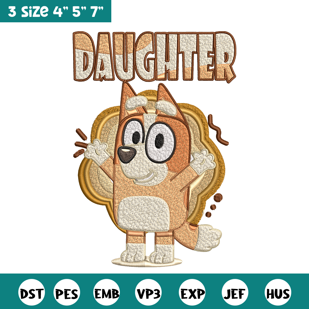Daughter bluey Embroidery, Bluey Embroidery, cartoon Embroid | Inspire ...