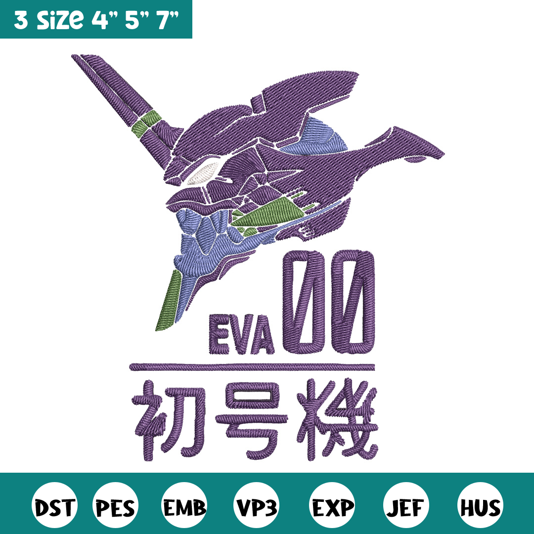 Eva 00 Evangelion Embroidery Design, Evangelion Embroidery,E | Inspire ...