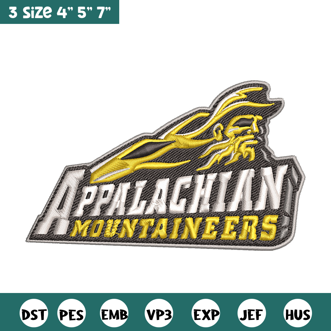 Appalachian State logo embroidery design, NCAA embroidery, S | Inspire ...