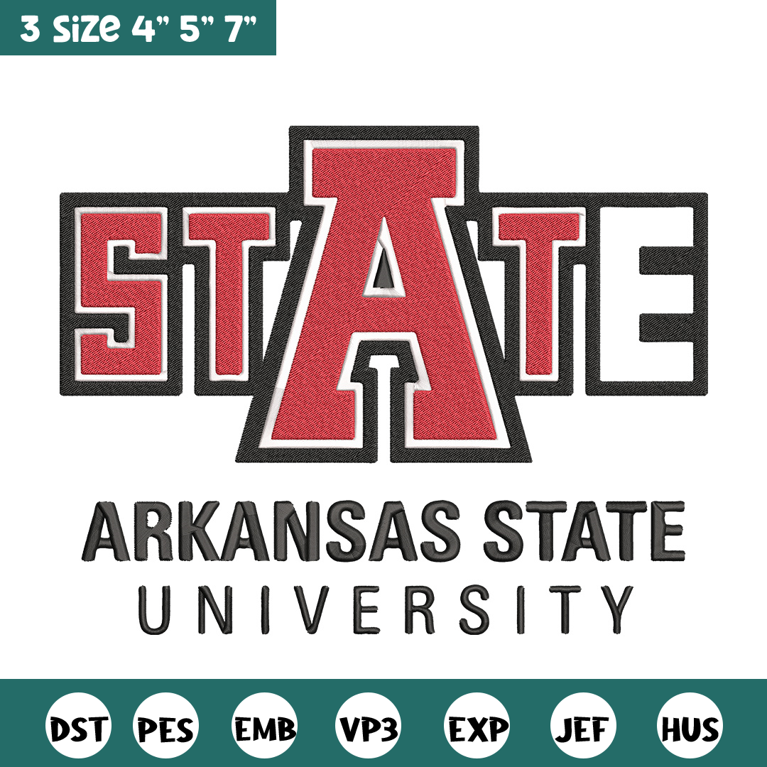 Arkansas State logo embroidery design, Sport embroidery, log | Inspire ...
