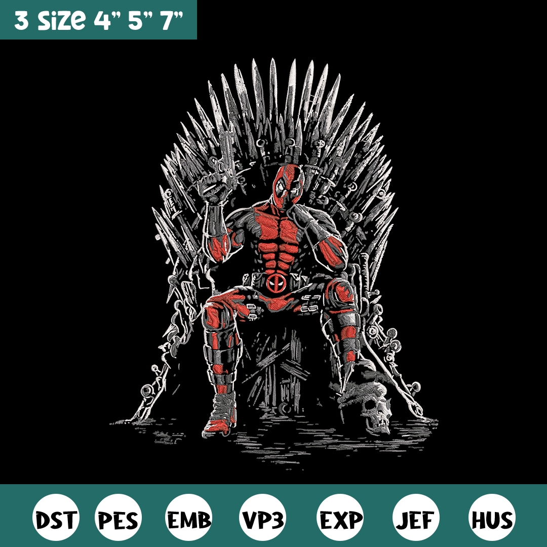 Deadpool king Embroidery Design, Deadpool Embroidery, Embroi | Inspire ...